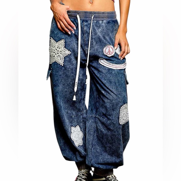 POL | Pants & Jumpsuits | 27 Pol Womens French Terry Smiley Patchwork ...